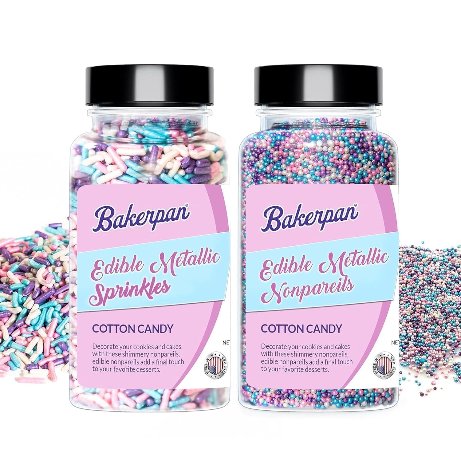 Bakerpan Edible Pastel Colors Nonpareils & Jimmies Sprinkles for ...