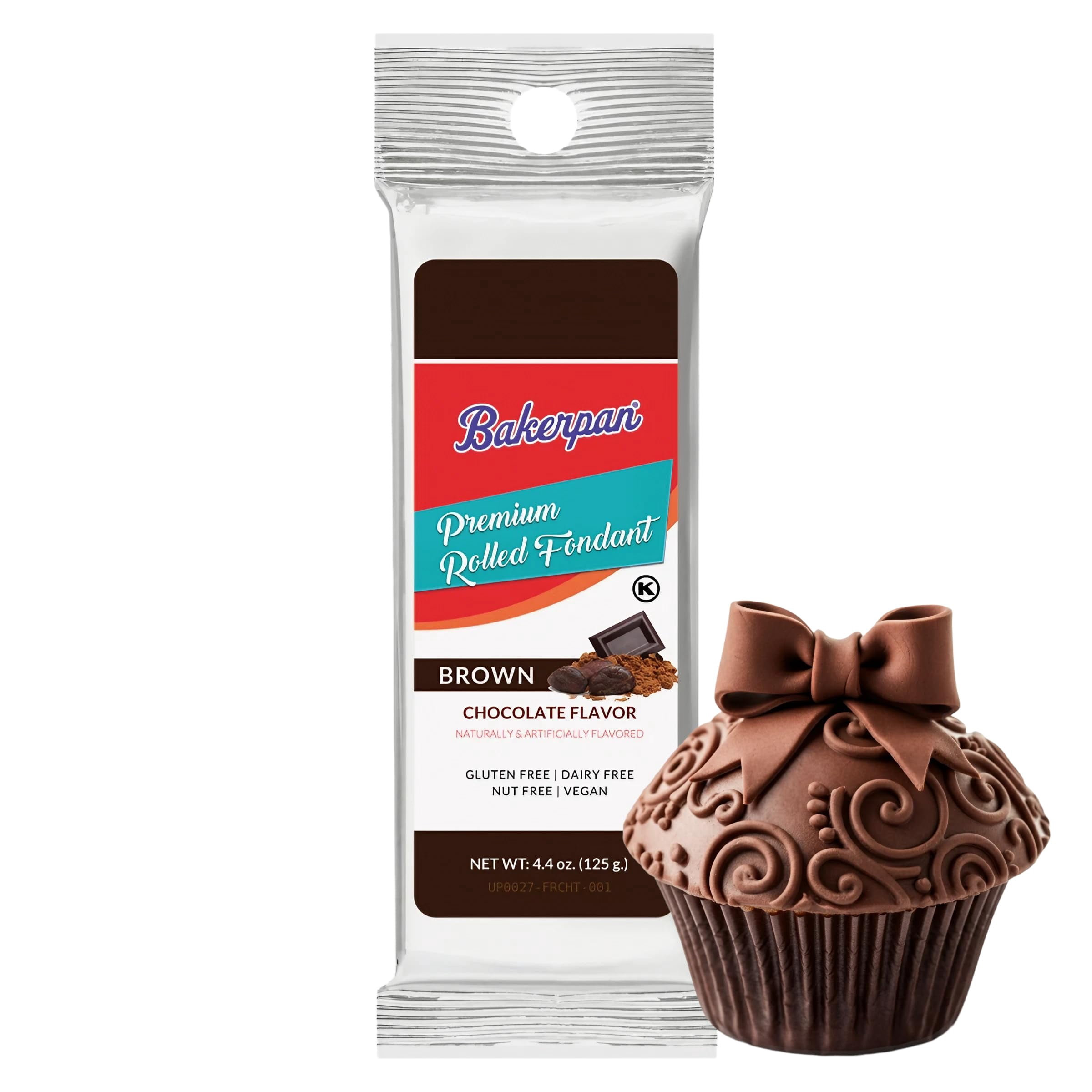 Bakerpan Premium Rolled Brown BDF32 Fondant for Cake Decorating ...