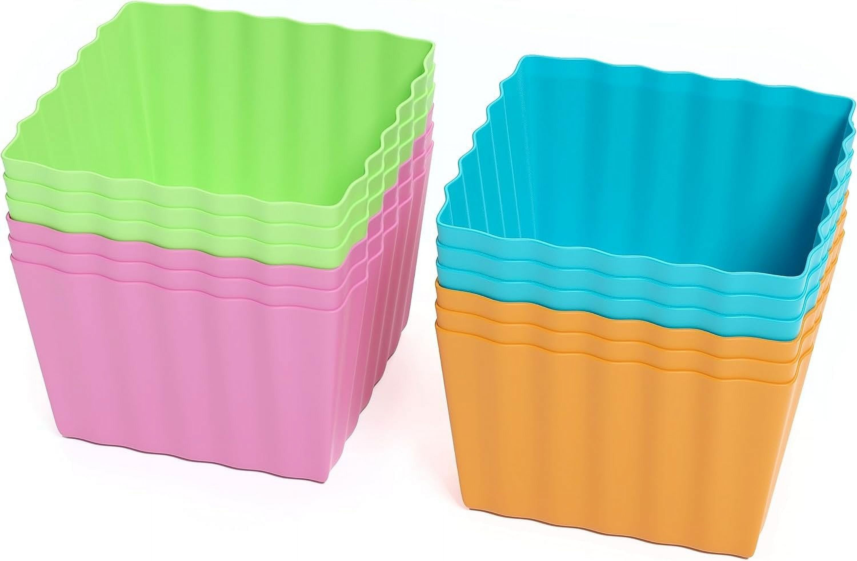 Bakerpan Silicone Square Molds for Baking, Baking Cups, Mini Cake Molds ...