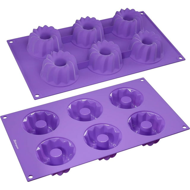 Bakerpan Silicone Mini Fluted Cake Pan, Gelatin Molds, Small Jello ...