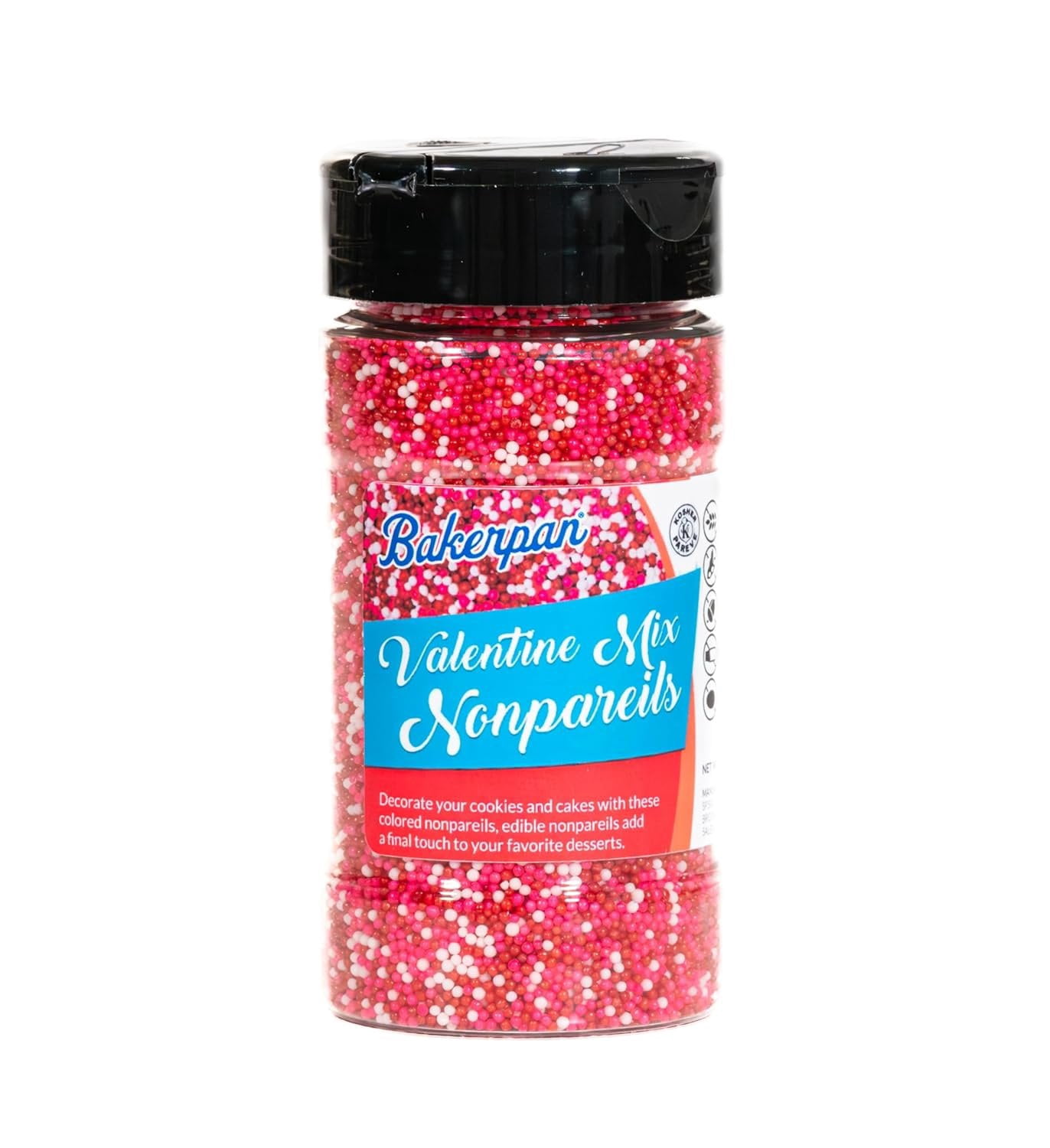 Bakerpan Valentine Mix Nonpareils Sprinkles - 7 Ounces Valentine's Day ...