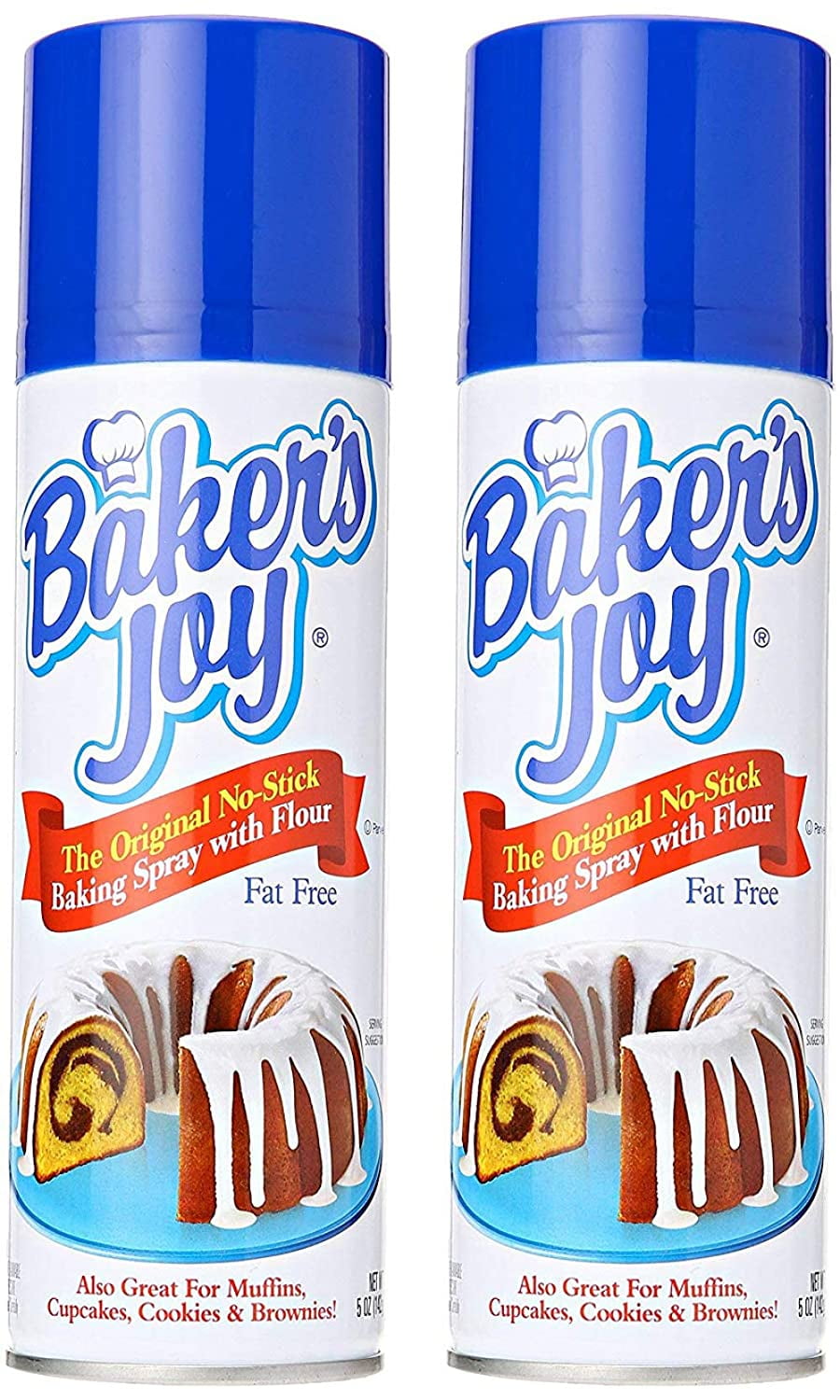 Baker's Joy Cake Pan Spray, 2 Pack, 5oz Canisters with Flour Included ...