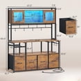 Bakers Rack with Power Outlet and LED Light, 47.2'' Microwave Stand ...