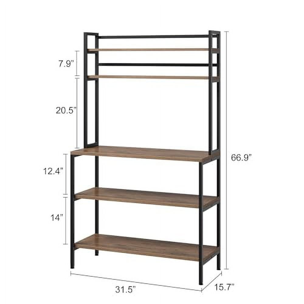 Bakers Rack with Storage, 5-Tier Free Standing Kitchen Shelves ...