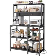 Uforic 6-Tier Kitchen Bakers Rack Microwave Stand - Black - Walmart.com