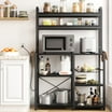 Tribesigns 5 Tier Kitchen Bakers Rack with Power Outlets, Storage Shelf ...