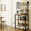 VASAGLE Bakers Rack for Kitchen, 6-Tier Kitchen Shelves with 6 Hooks ...