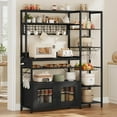 Bakers Rack with Power Outlet, Kitchen Stand with Storage Shelf and ...