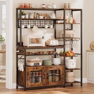 Costway Portable 5-Tier Kitchen Baker's Rack, Mobile Microwave Stand ...