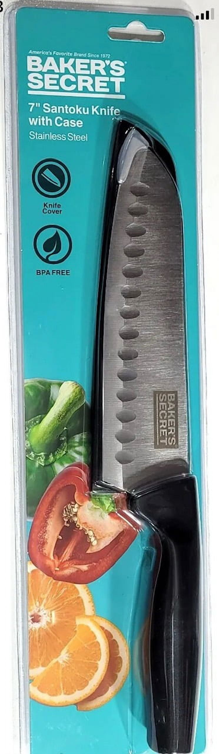 Bakers Secret 7" Santo Ku Stainless Steel Knife with Case - BPA Free ...