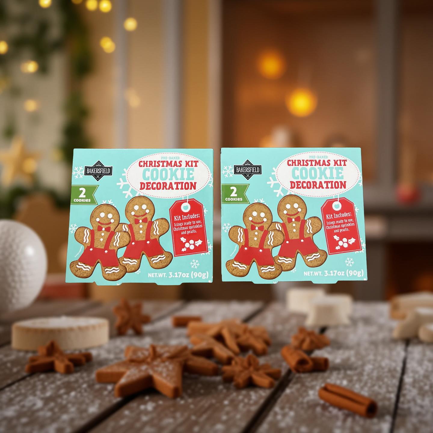 Bakersfield Pre-Baked Christmas Cookie Decorating Kit, 2 Cookies, 3.17 ...