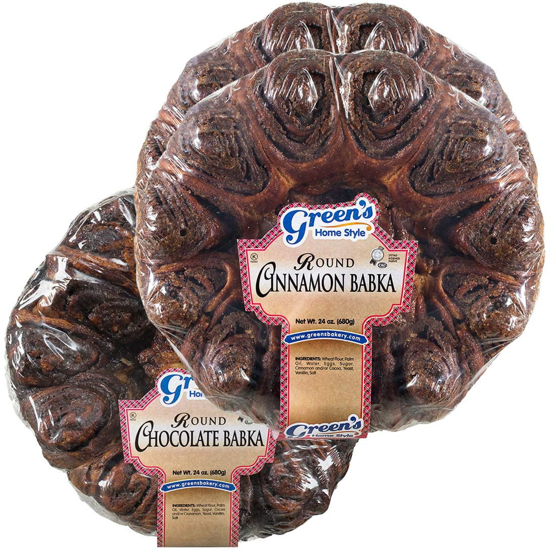 Bakery (1) Chocolate and (2) Cinnamon Round Babka Cakes, 3 Pack 24 oz ...