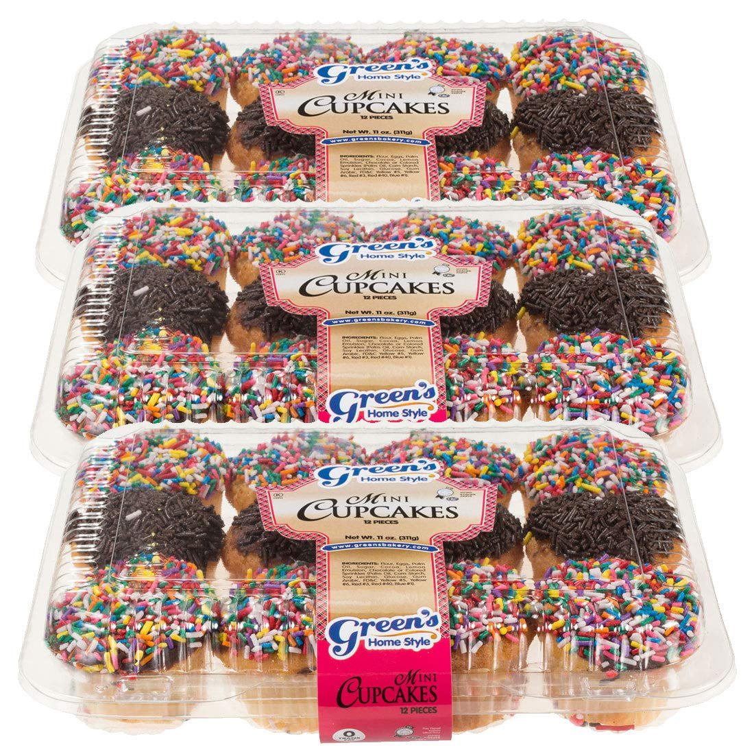 Bakery Assorted Mini Cupcakes, 3 Pack 12 Cupcakes, OK Certified Kosher ...