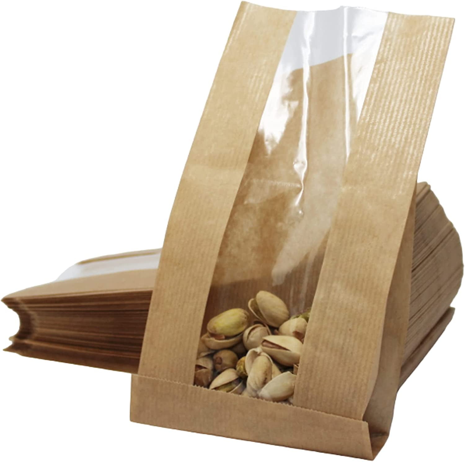 Bakery Bag with Window For Cookies or Pastries - 11 x 7.1 x 2.8 inches ...