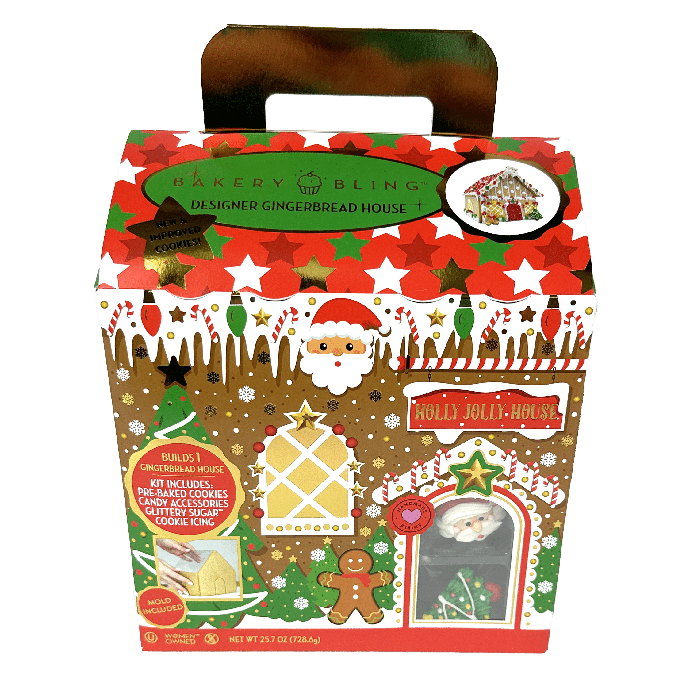 Bakery Bling Holly Jolly Designer Insta-House Kit, 25.7oz, Nut Free ...