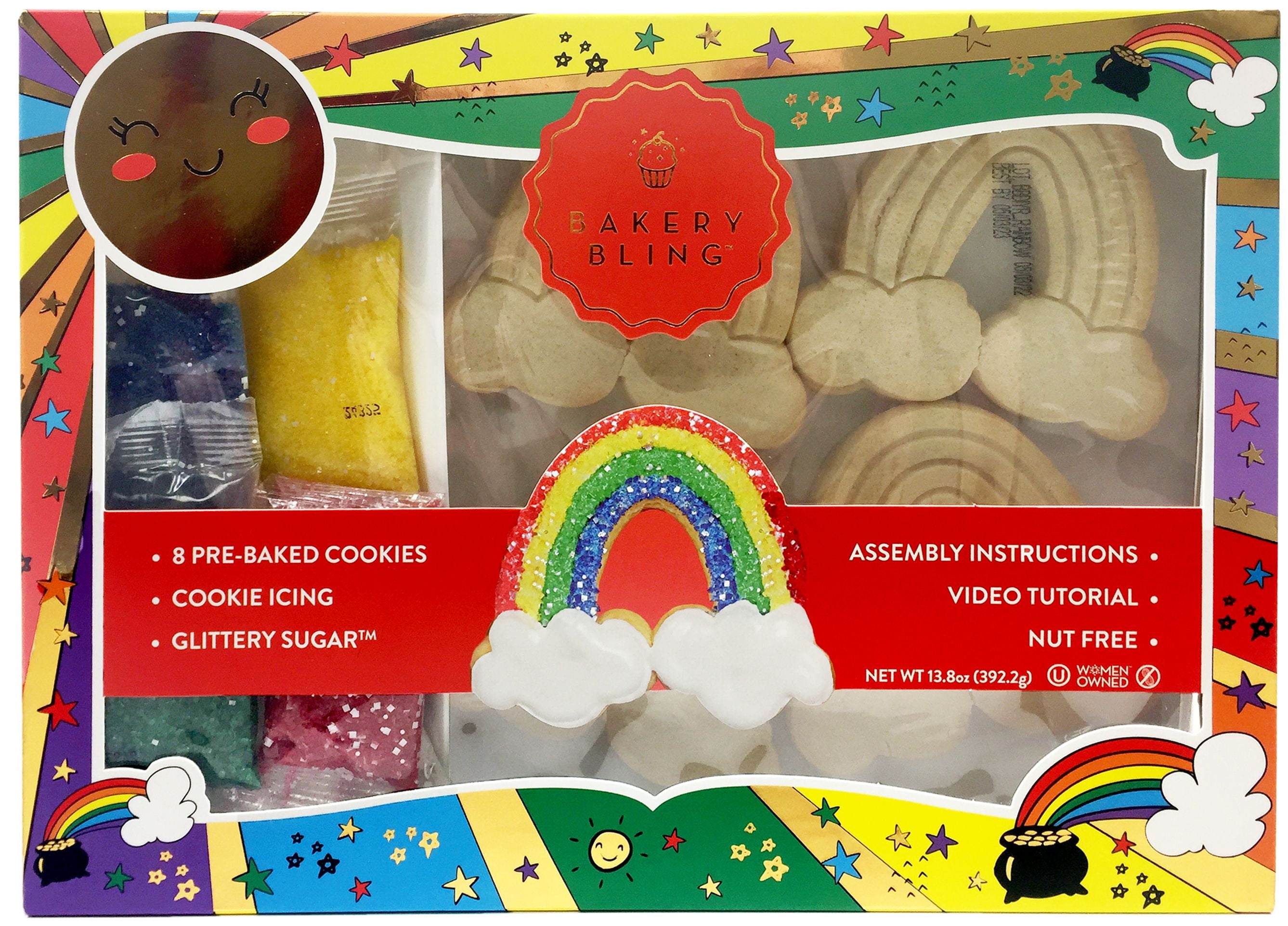 Bakery Bling Lucky Rainbow Designer Cookie Kit, 13.8oz, 8ct Vanilla ...