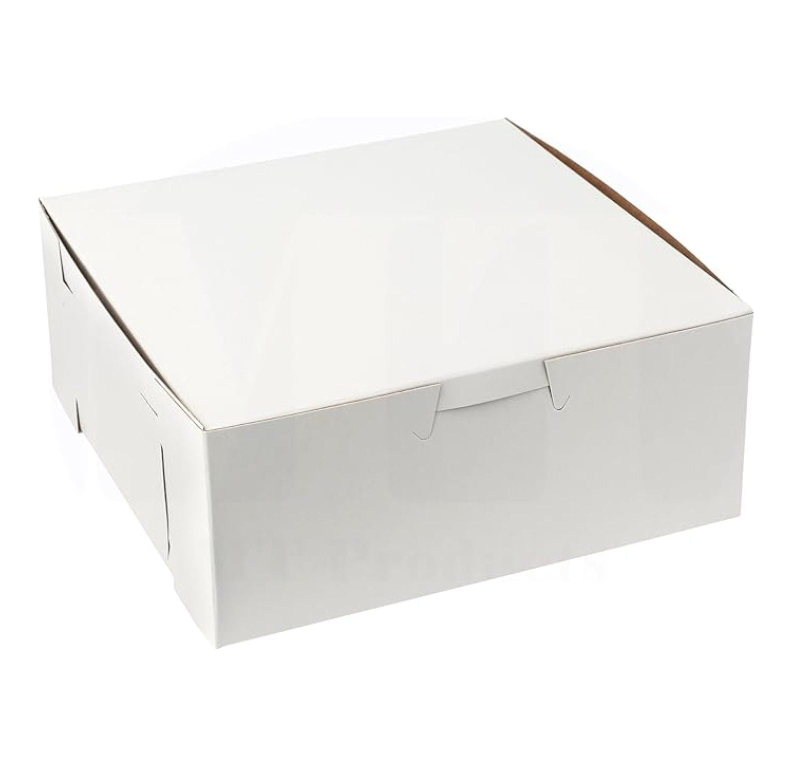 Bakery Boxes 6x6x2.5 White 15 Pack - Lock Corner Clay Coated Paperboard ...