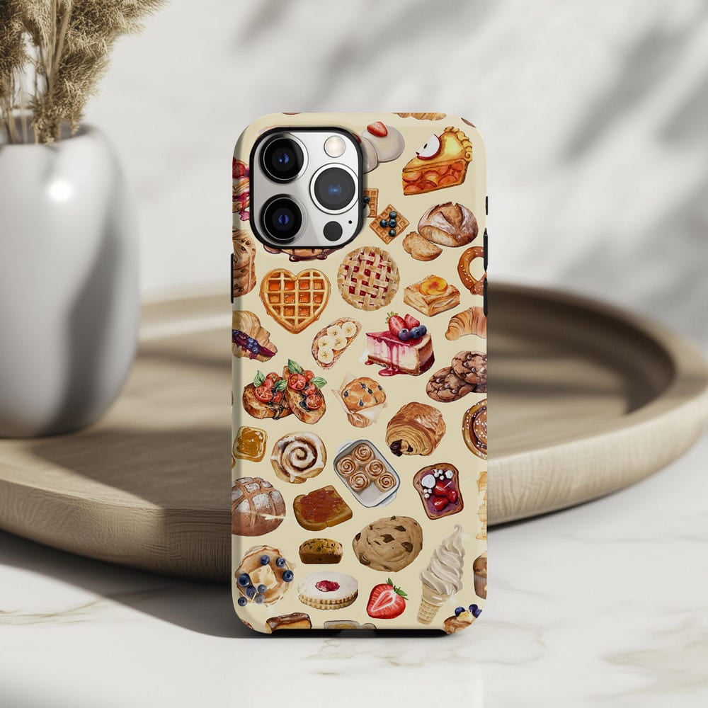Bakery Bread Waffle Cake Foodie Phone Case with iPhone 17 to 11 Pro Max ...