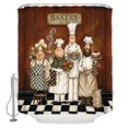Bakery Chefs Vintage Bathroom Shower Curtains with 12 Hooks Polyester ...