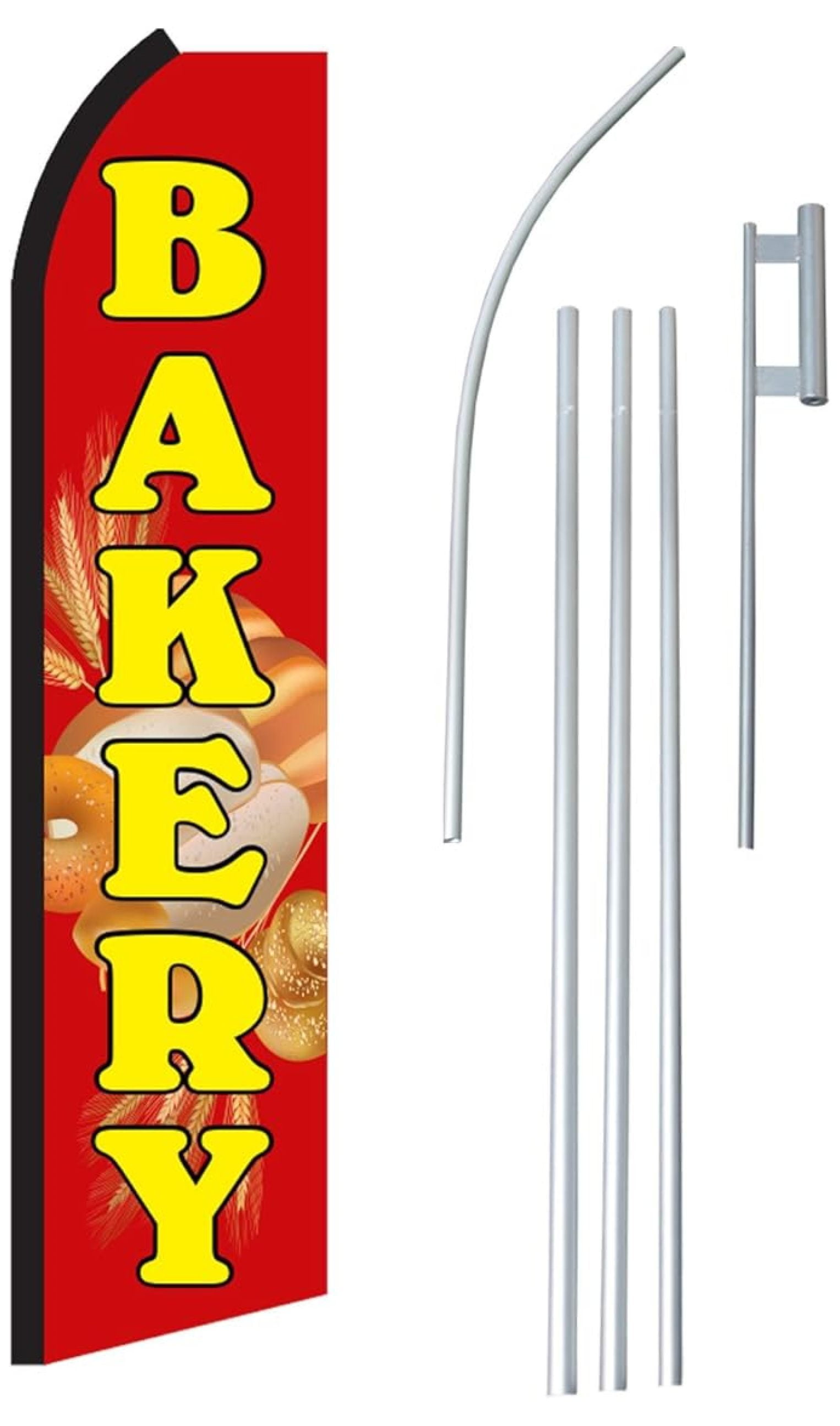 -"Bakery" Complete Flag Kit - Includes 12' Swooper Business Flag with ...