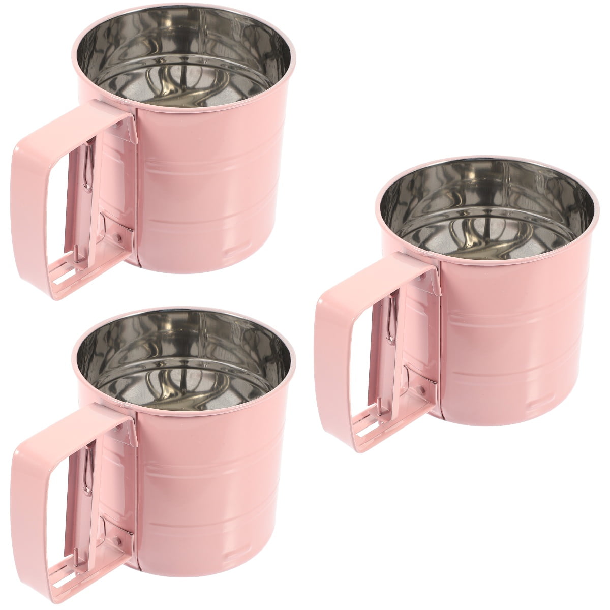 Bakery Flour Sifter Baking 3 Pieces Hand Press Sieve Pressure Kitchen ...