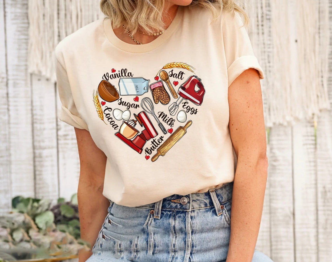 Bakery Heart Shirt, Baking Lover Shirt, Baking T-Shirt, Baker Shirts, Baking Gifts, Baking Gifts ...