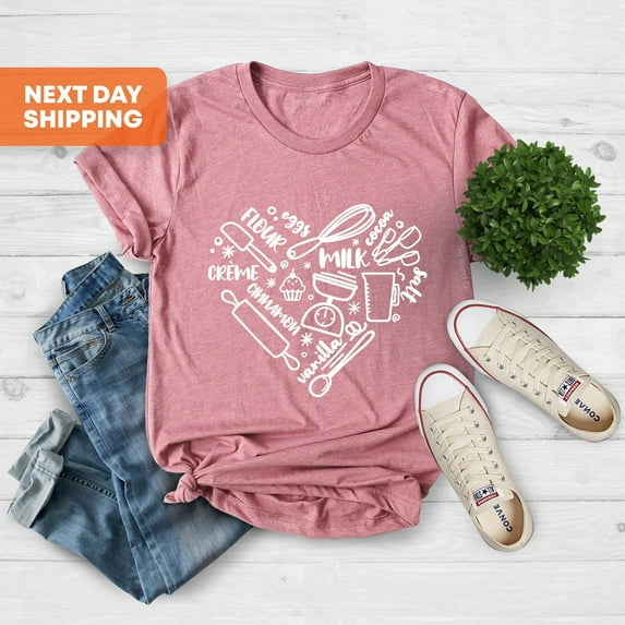 Bakery Heart Shirt, Baking Lover Shirt, Baking T-shirt, Baker Shirts ...