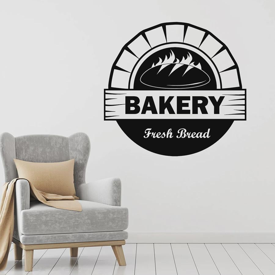 Bakery Logo Wall Decal Oven Bakehouse Baking Fresh Bread Vinyl Window ...