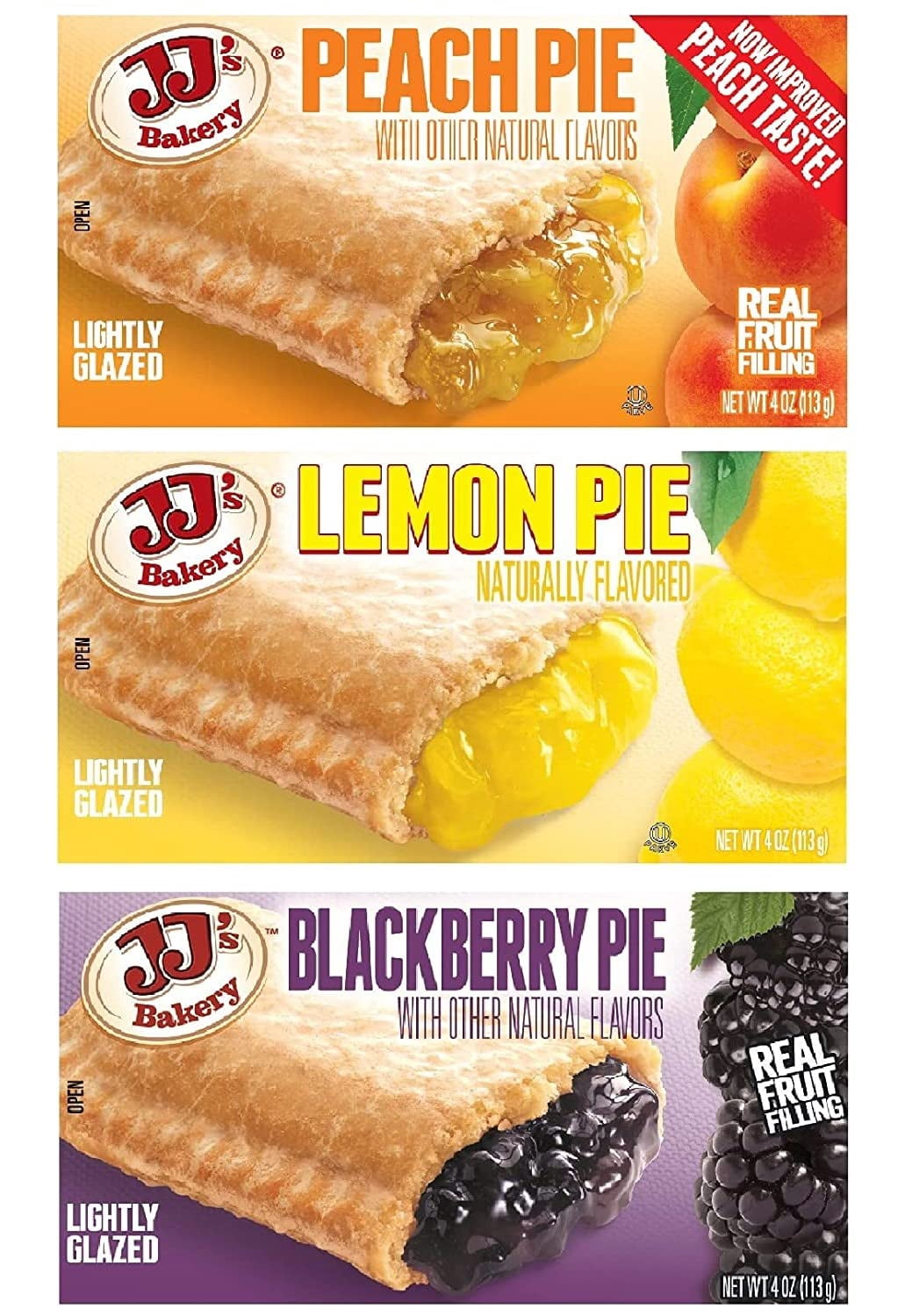 Bakery Pies Variety Pack (Lemon / Peach / Blackberry) 12 Count ...