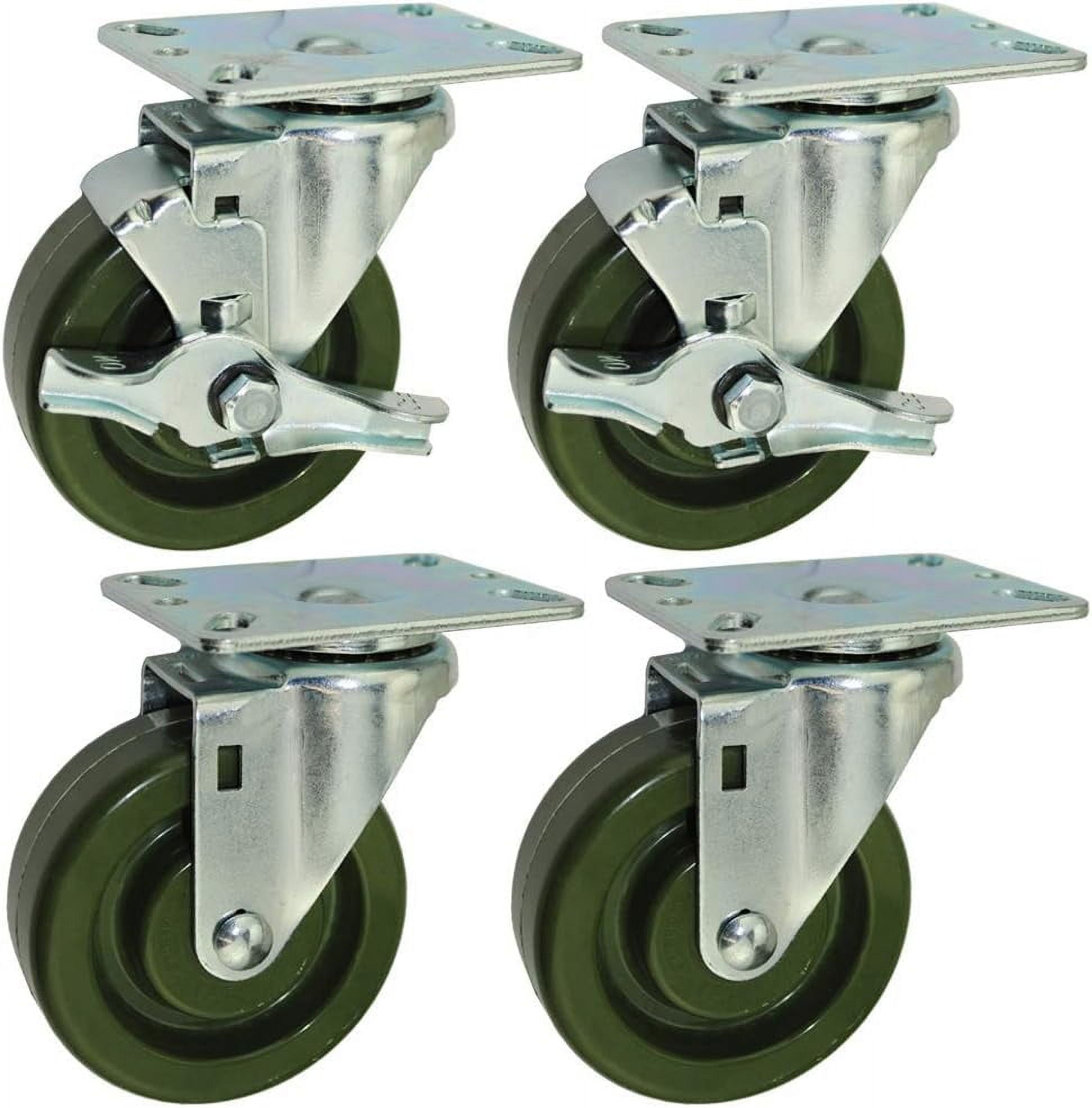 Bakery Rack Oven Casters with Easy Rolling Bearing Wheels, Handles ...