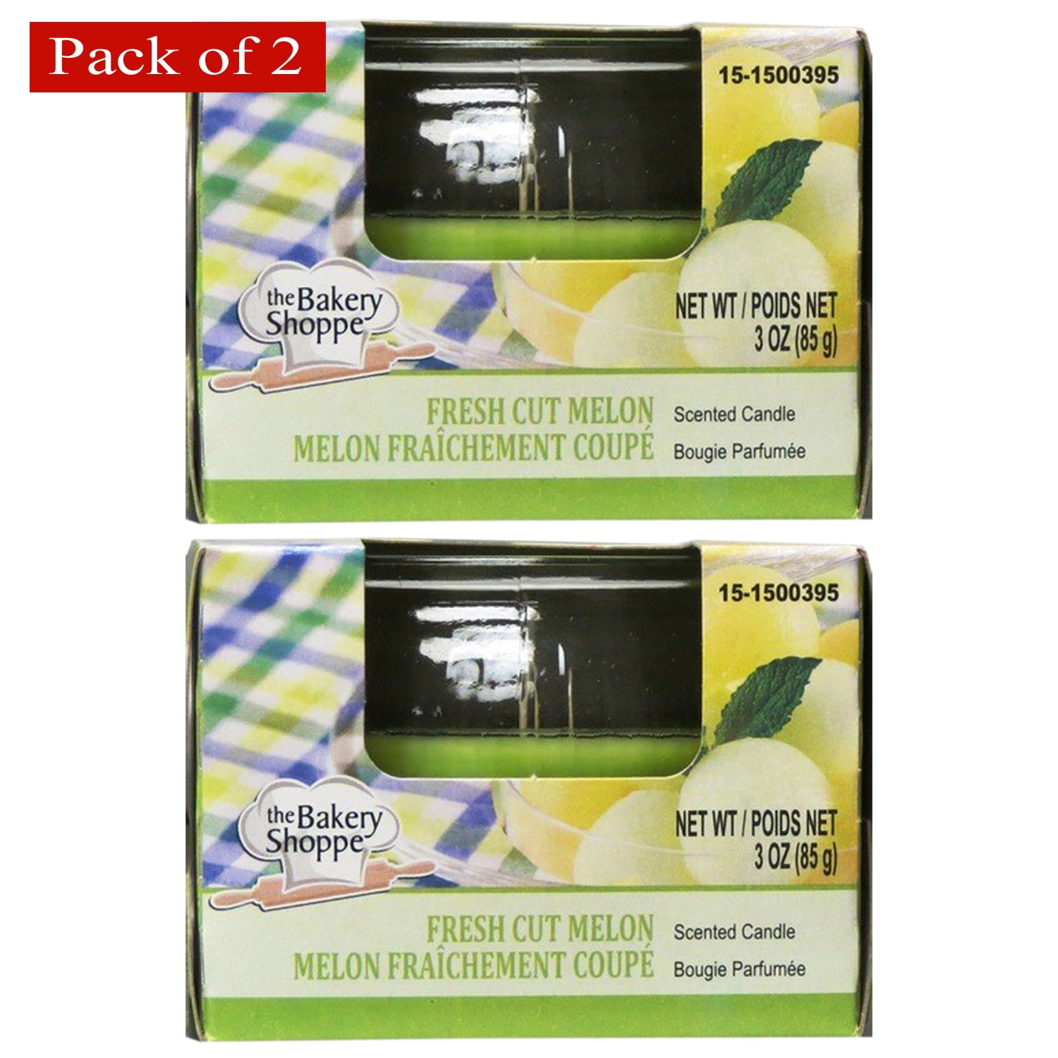 Bakery Shop 3 Ounce Scented Candles Fresh Cut Melon (Pack of 2 ...