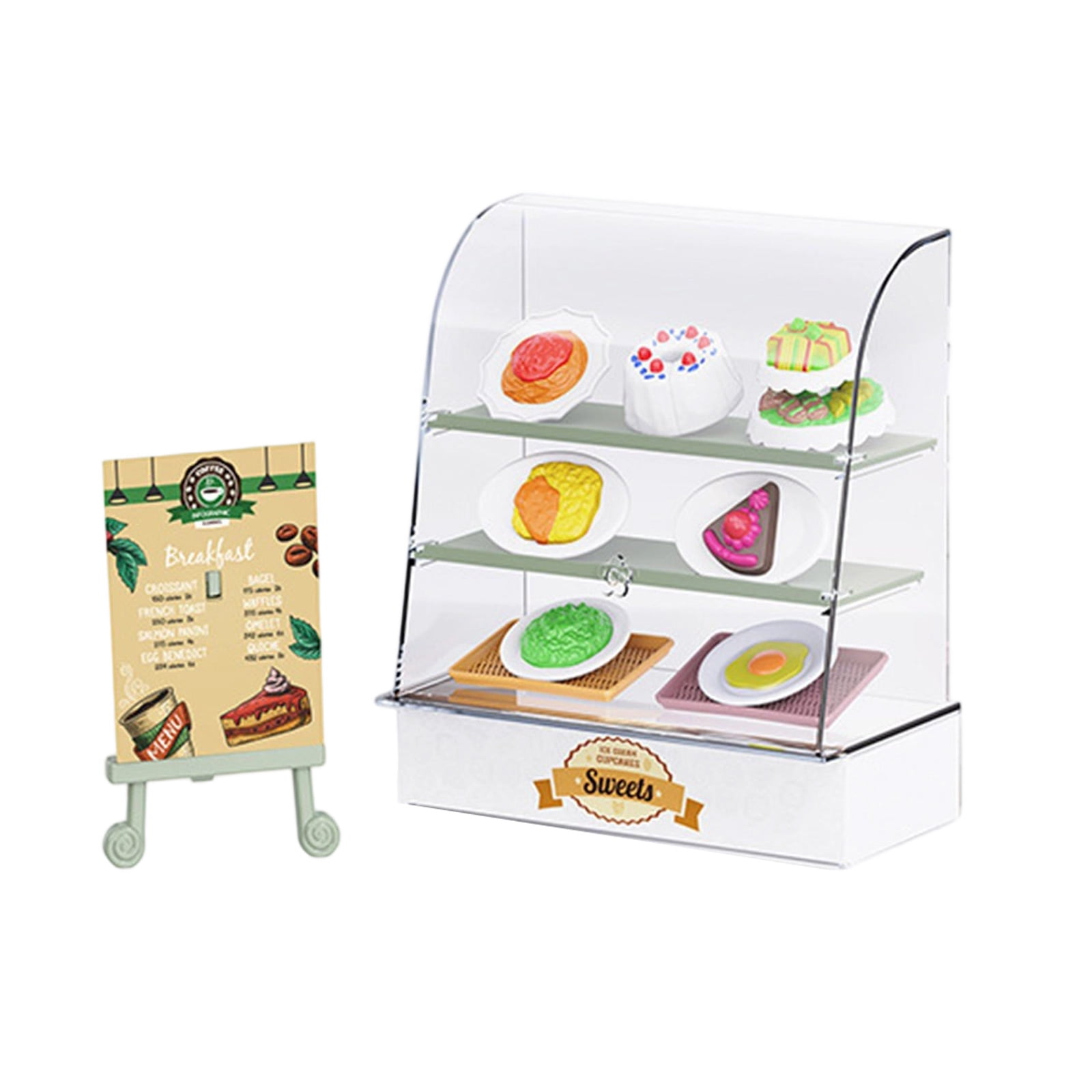 Bakery Shop Display Case and Miniature Dessert Model for Dollhouses ...