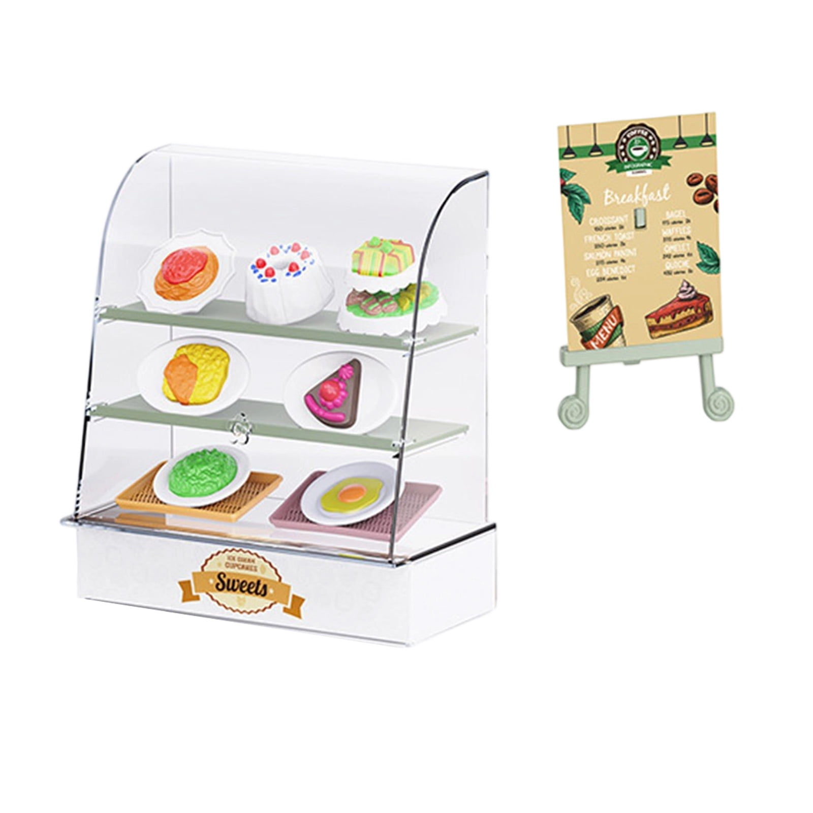 Bakery Shop Display Case and Miniature Dessert Model for Dollhouses ...