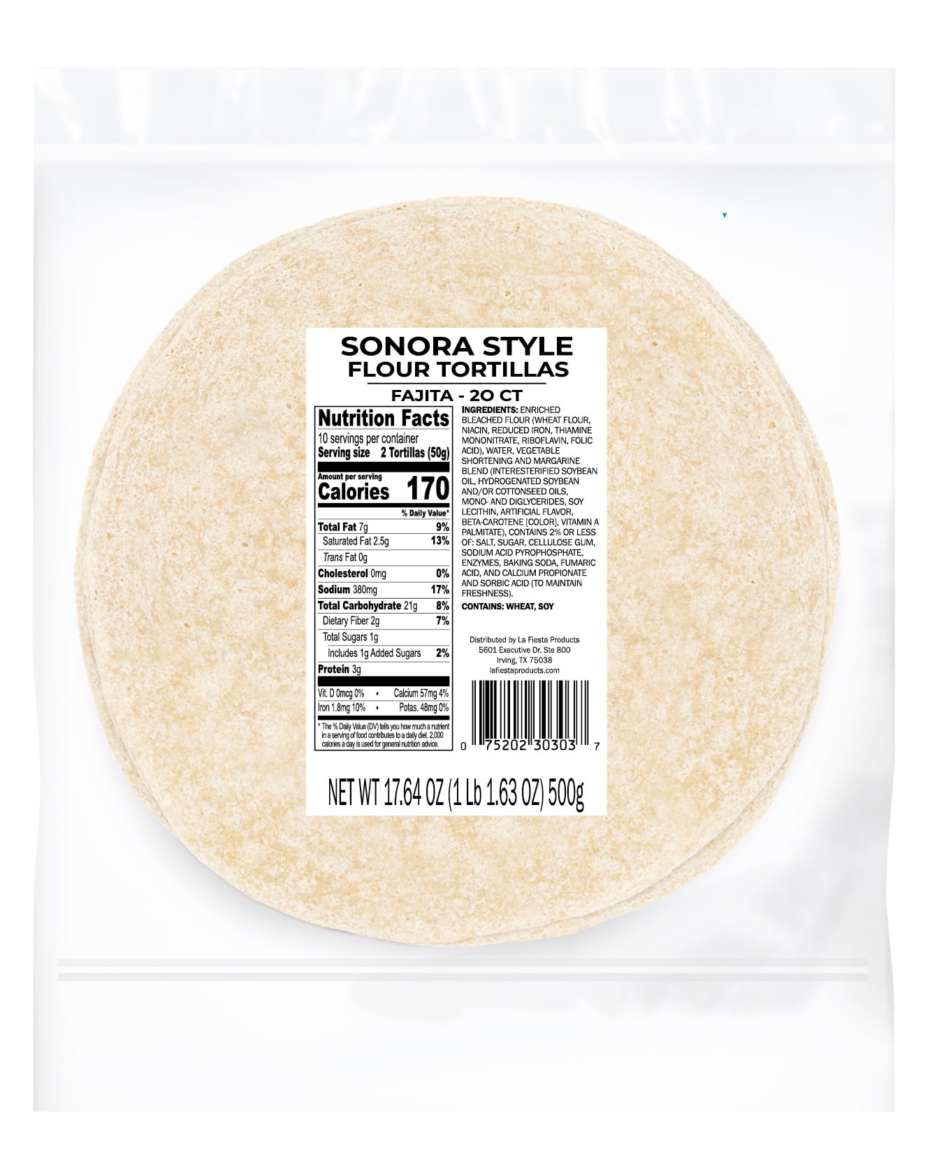 Bakery Sonora Style Flour Tortillas - 5.5" Fajita - 20 Count, 17.6 oz ...