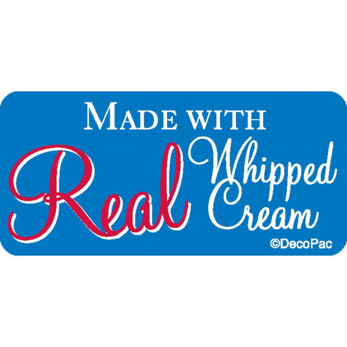 Bakery Supplies - Promotional Label - Real Whipped Cream (500 labels ...