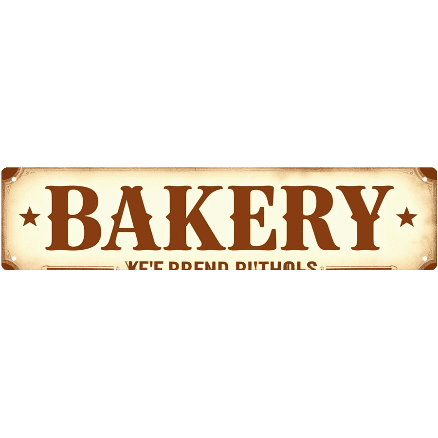 Bakery Tin Sign - 16x4 Inch - Ideal for Kitchen, Bakery, Man Cave Decor ...