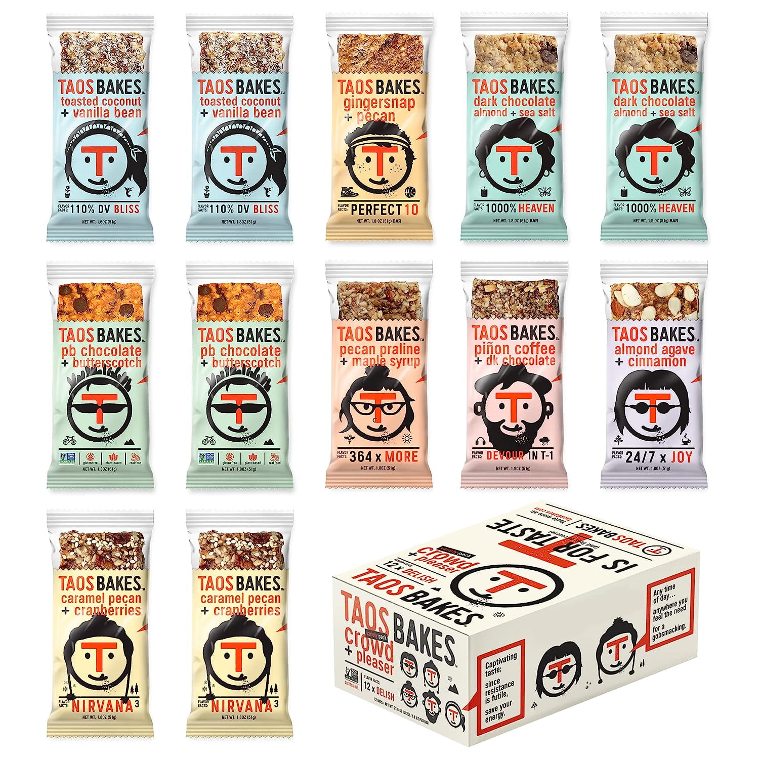 Bakes Snack Bars - Crowd + Pleaser All-In-One Variety Pack - Gluten ...