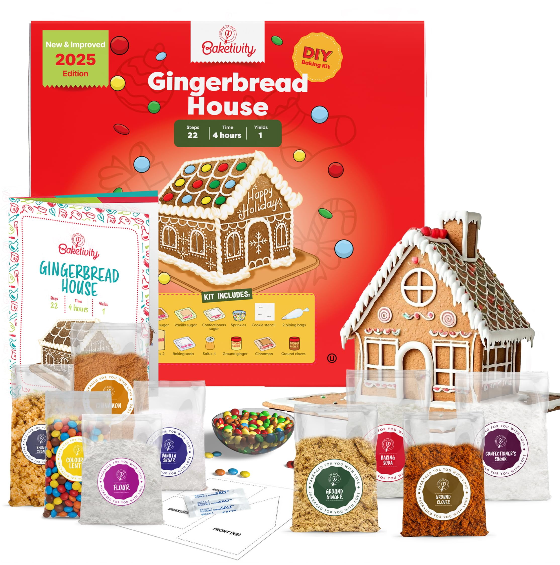 Baketivity Baking Kit Holiday GGA1 Gingerbread House Kit - Bake And ...