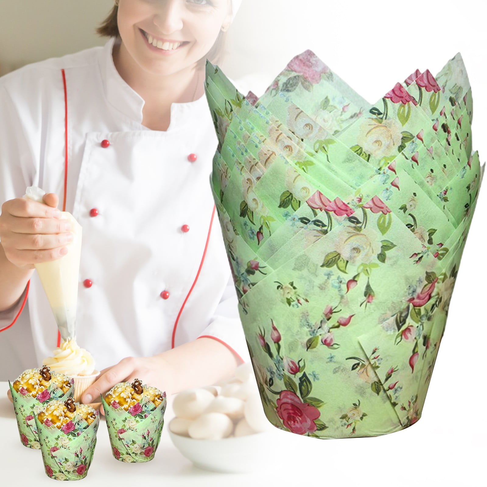 Bakeware,50 Packs Of Paper Cup Liners Standard Size Heat And Oil Paper ...