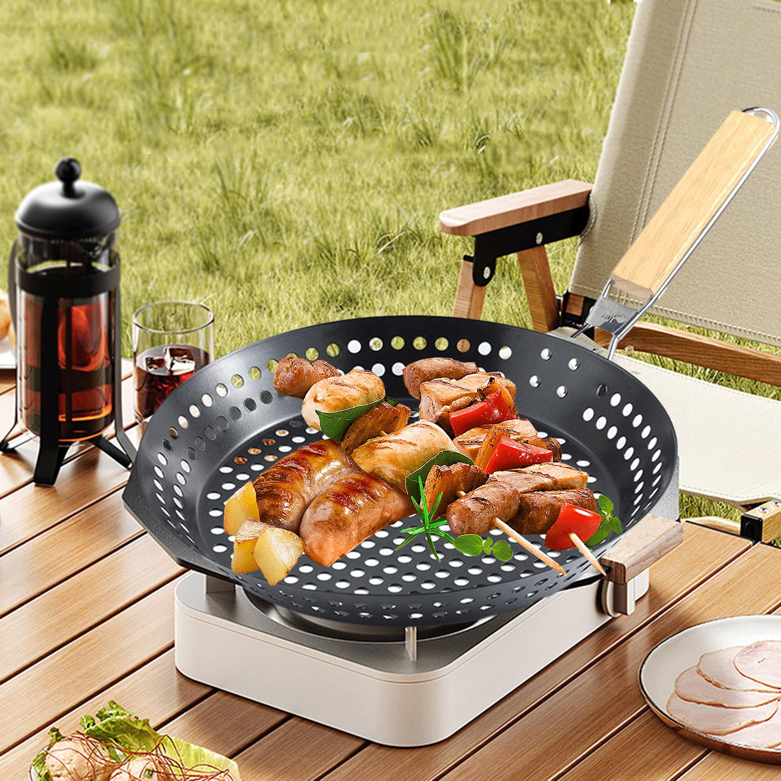 Bakeware Grill Pan Roasting Cooking Outdoor Pan with Handle Barbecue ...