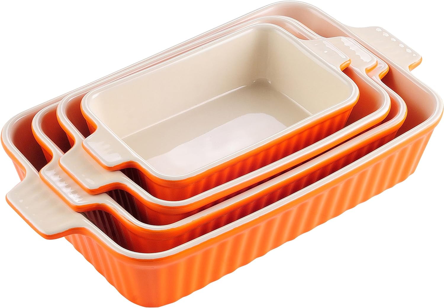 Bakeware Set of 4, Porcelain Baking Pans Set for Oven, Casserole Dish ...
