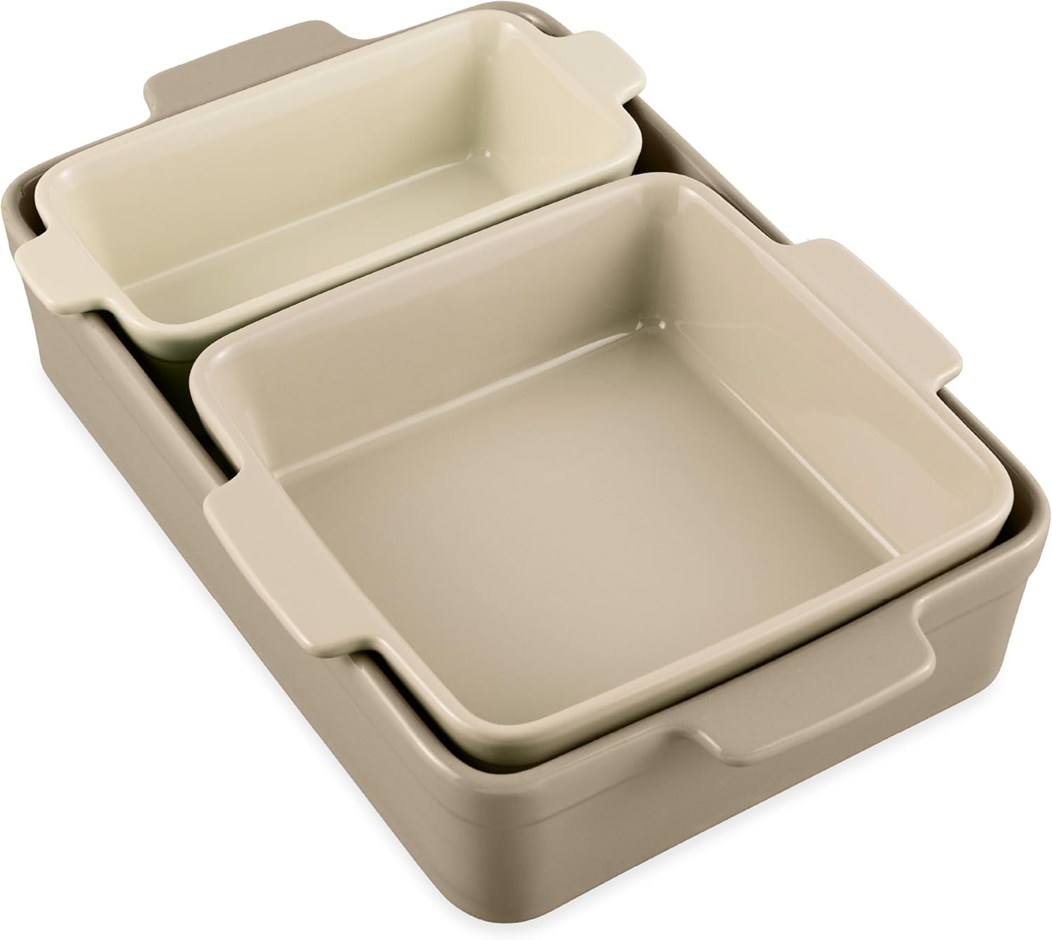 Bakeware Set, Baking Dish Set, 3-Piece Nonstick, Toxin-Free, Ceramic ...