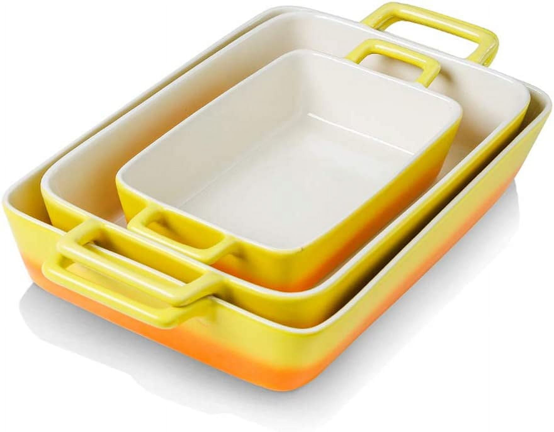 Bakeware Set, Ceramic Baking Dish, Rectangular Baking Pans Set ...