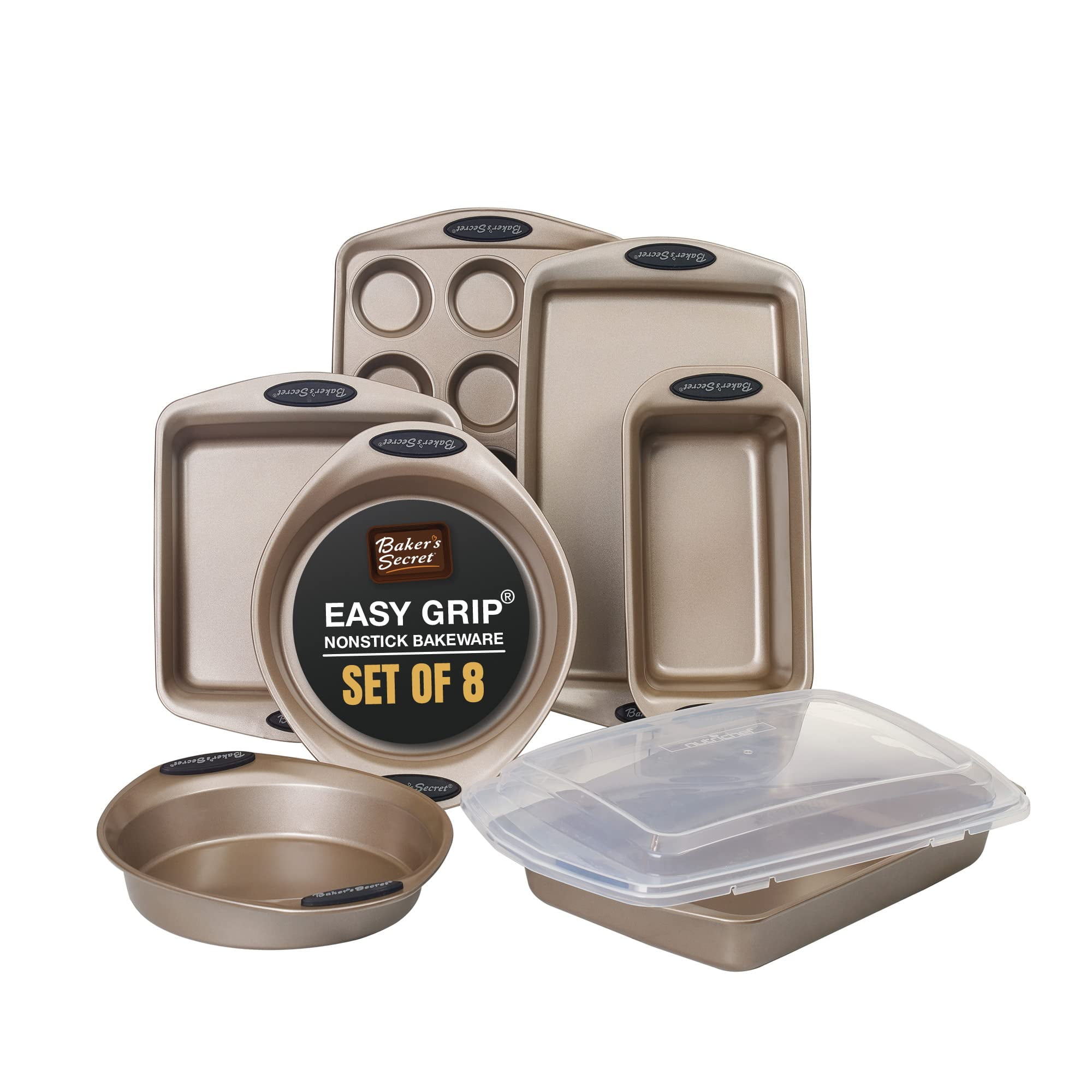 Baker's Secret Non-stick Baking & Cooking Set, 8 Piece Durable Carbon ...