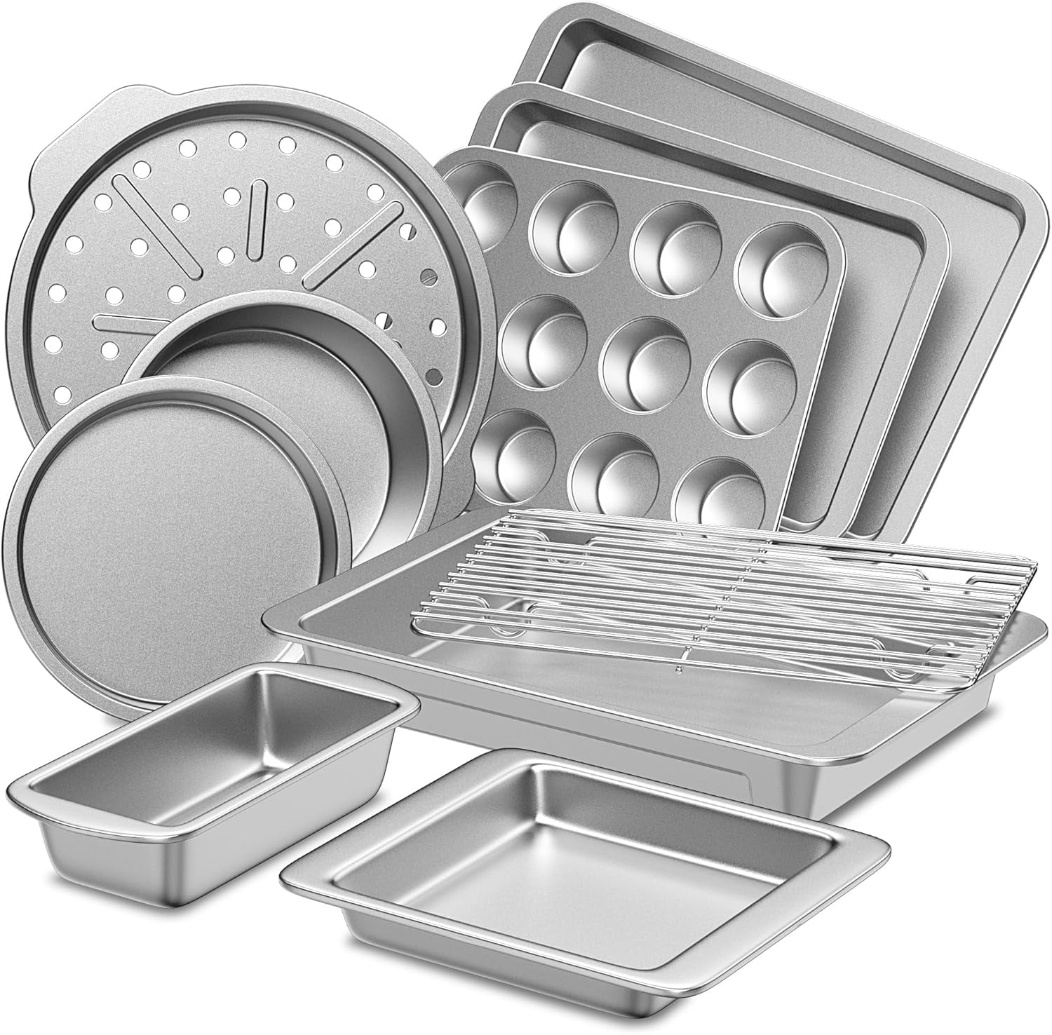 Bakeware Sets, Baking Pans Set with Kitchen Utensils, Nonstick Oven Pan ...