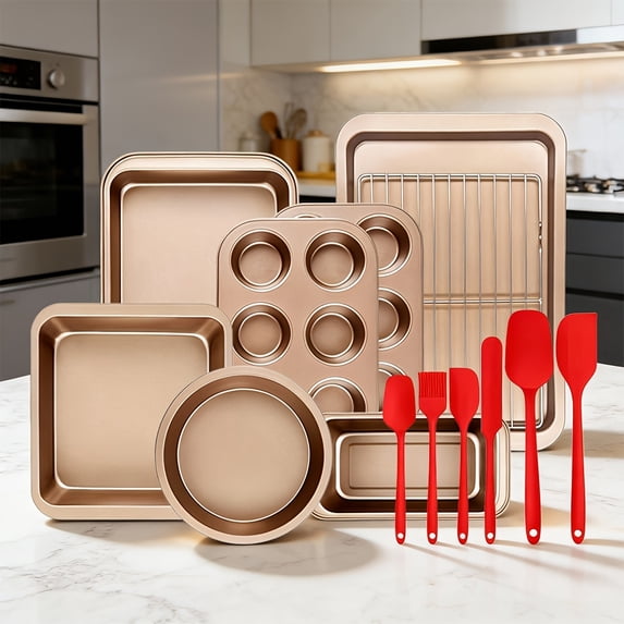 Bakeware Sets, Baking Pans Set, Nonstick Oven Pan for Kitchen, 2/6/14 ...