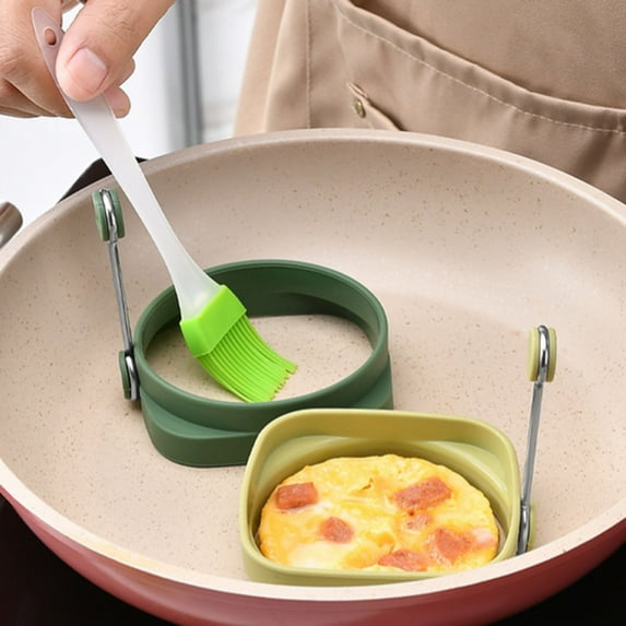 Bakeware Silicone Egg Rings for Breakfast—Square & Round Double Ring ...