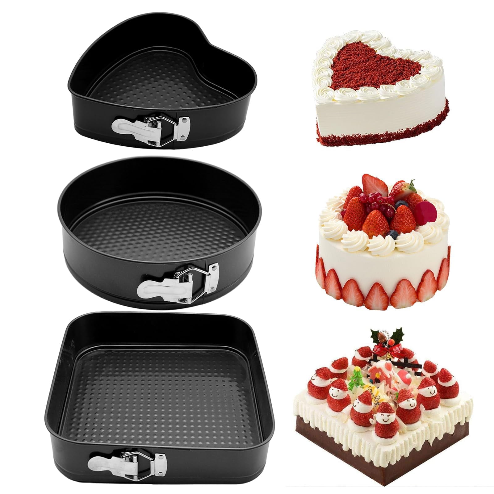 Bakeware Springform Baking Pan, Heart Round Square Nonstick Cheesecake ...