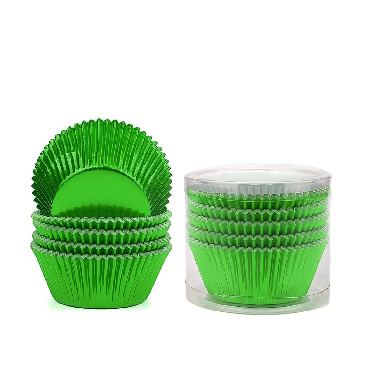 Bakexcel Green Gold Foil Cupcake Liners Standard Baking Cups Muffin ...