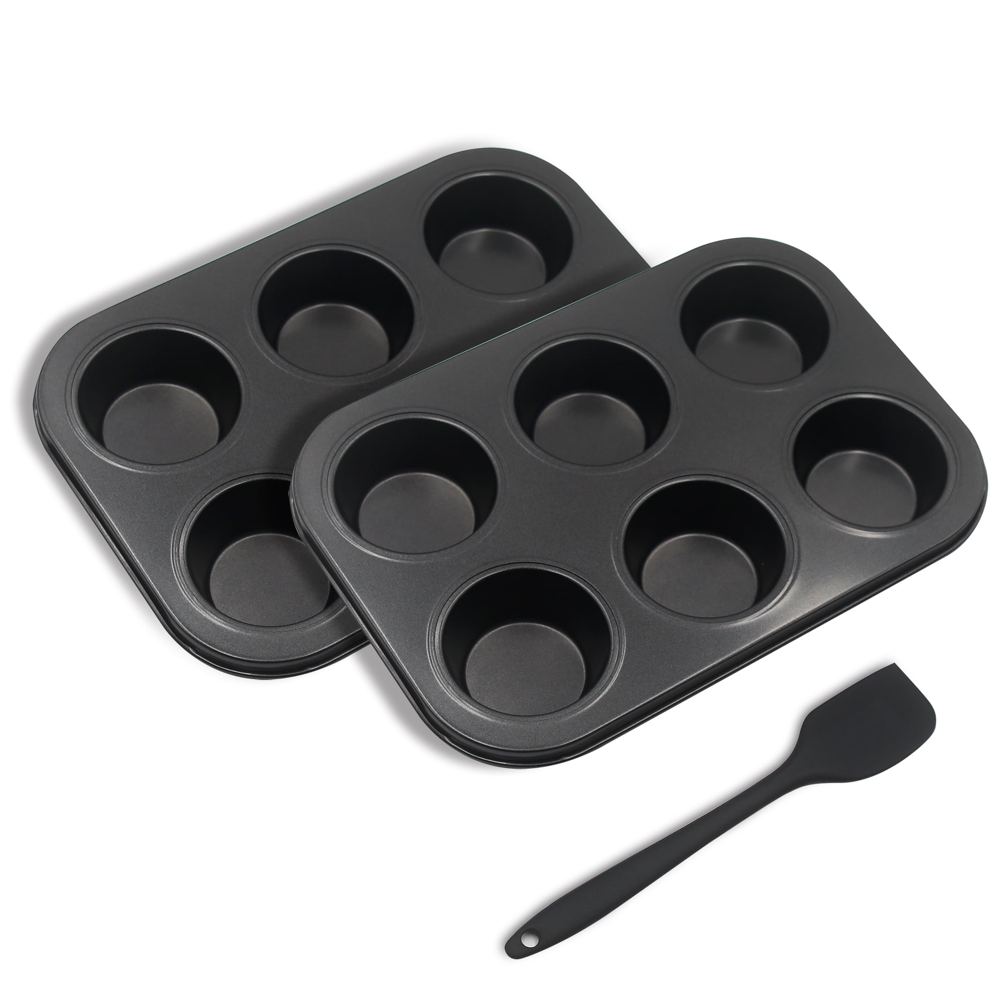 Bakexcel Muffin Tins 6-Cups Nonstick Carbon Steel Standard Cupcake Pans ...
